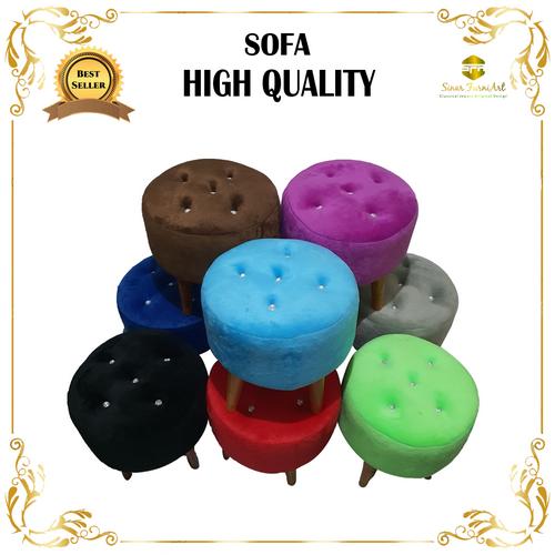Jual KURSI STOOL KANCING / SOFA STOOL TINGGI 45 CM - KOTAK POLOS, Hitam ...