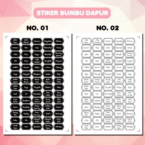Jual Sticker Bumbu Dapur Anti Air | Sticker Bumbu Label Dapur ...