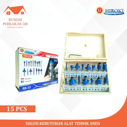 Jual Router Bit Set 15 pcs - Mata Profil - Mata Trimmer Set hiroki 15pc ...