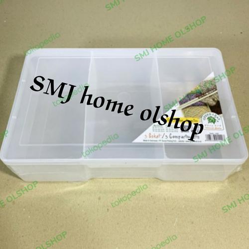 Jual KOTAK PERKAKAS BESAR 3 SEKAT STORAGE BOX PLASTIK REIKO GREEN LEAF ...