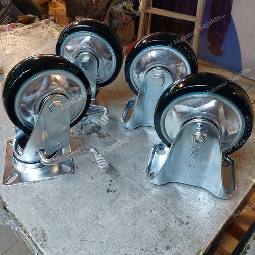 Jual Roda pu hijau Endo ukuran 5" rem diam isi 4 type jb/k 130 ...
