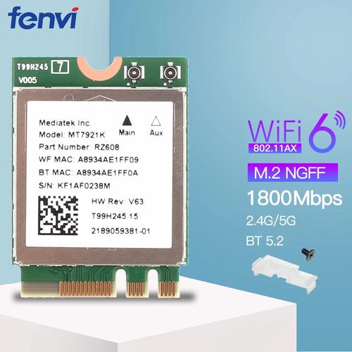 Jual Wifi 6 6E Card Wireless MT7921 AX Bluetooth 5.2 NGFF M2 2230 AC M ...