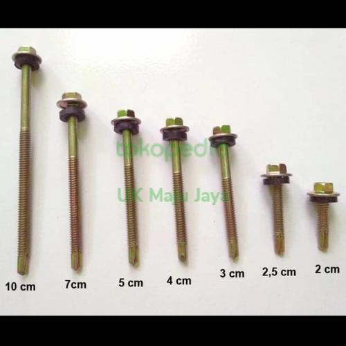 Jual Baut Roofing Kuning Eceran Ukuran 2cm 2.5cm 3cm 4cm 5cm 7cm 7.5cm 10cm - 2.5cm - Kota ...
