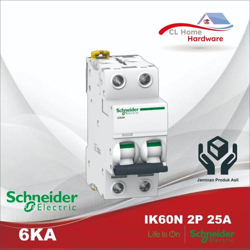 Jual MCB IK60N 2P 25A SCHNEIDER 2 Phase 25 Ampere 6kA - A9K27225 - Jakarta Barat - CL home ...