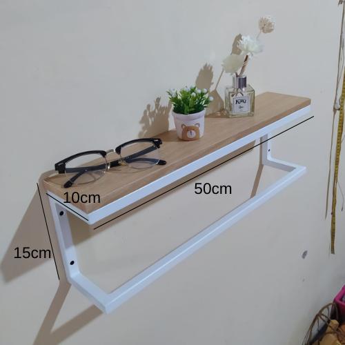 Jual Rak dinding kayu besi tempat sajadah mukena handuk minimalis ...