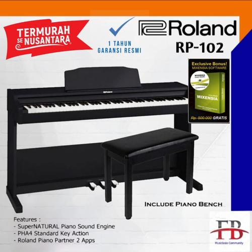 Jual Digital Piano Roland RP 102 / RP102 / RP-102 with Bench - Kota ...