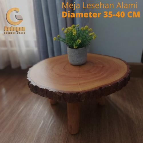 Jual footed wood slab tray meja lesehan DM 35-40 CM nampan meja kayu ...