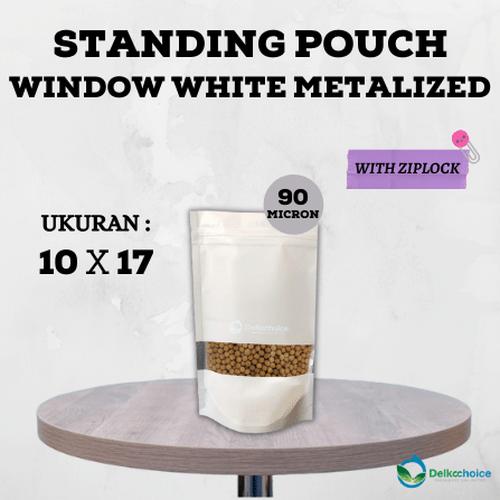 Jual STANDING POUCH KLIP WINDOW METALIZE PUTIH - KEMASAN MAKANAN 10X17 ...