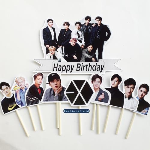 Jual cake topper exo happy birthday hiasan kue ulang tahun kpop - Kota ...