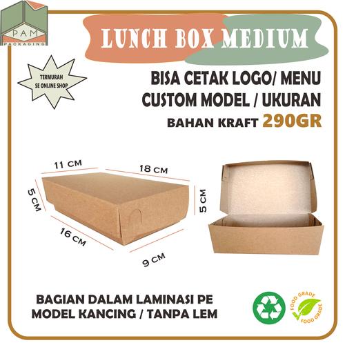 Jual PAPER LUNCH BOX TAKEAWAY KEMASAN KOTAK MAKANAN BAHAN KRAFT MEDIUM ...