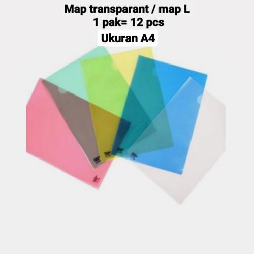 Jual Map transparan / Map L ukuran A4 - Merah - Jakarta Barat ...