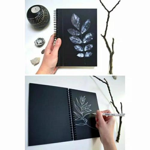 Jual SKETCHBOOK BUKU SKETSA BLACK PAPER 3 UKURAN NOTEBOOK HITAM ...