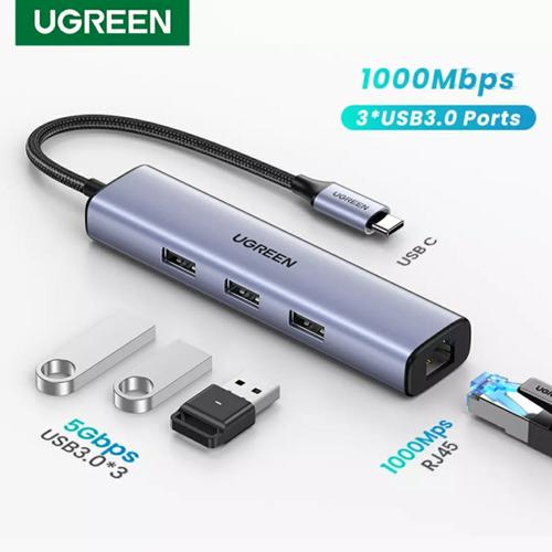 Jual Ugreen LAN Gigabit Ethernet 4 in 1 Hub USB C to RJ45 1000Mbps ...