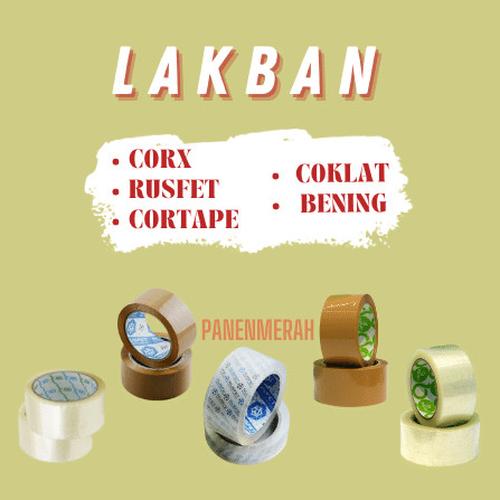 Jual LAKBAN CORX RUSFET CORTAPE | ISOLASI - SELOTIP BENING COKLAT ...