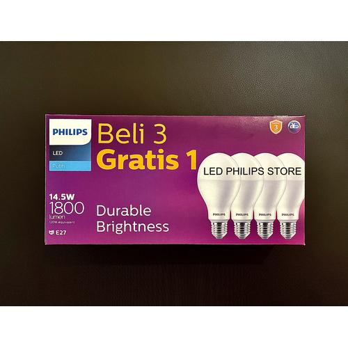Jual Philips MultiPack LedBulb 14.5W 14.5Watt 14,5W 14,5Watt Putih FS ...