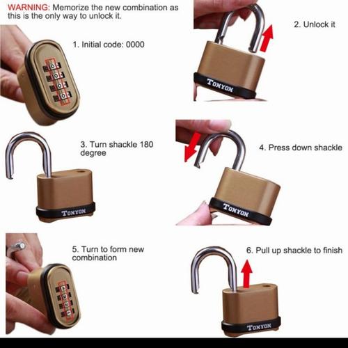 Jual ANUGRAH TEHNIKA GEMBOK PENGAMAN KODE GEMBOK KOMBINASI 4 DIGIT ...