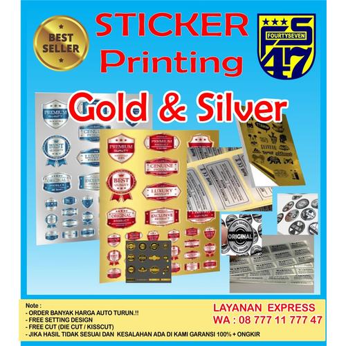 Jual CUSTOME STICKER LABEL A3 A4 GOLD , SILVER - GOLD - Jakarta Utara ...