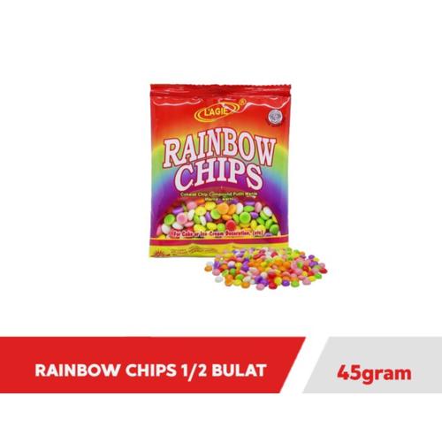 Jual Lagie Coklat Choco Chips Rainbow 1/2 Bulat 45 gr Cokelat Chip ...