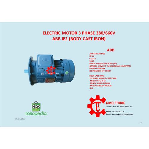 Jual ABB 50HP 37KW 3Phase 4Pole Elektro Motor/dinamo/Motor Induksi B5 IE2 - Kota Tangerang ...