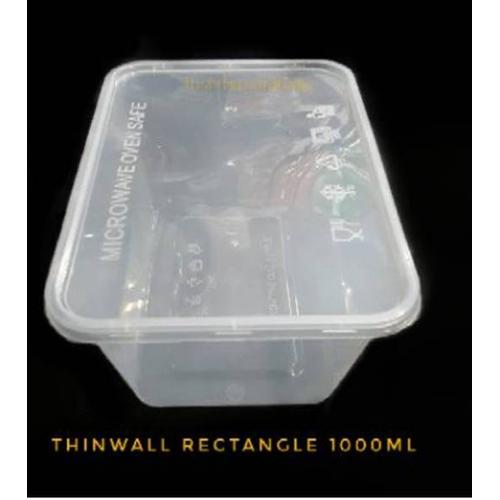 Jual Thinwall Kotak 1000ml / Mika Thinwall Rect FOODGRADE (Per Pack ...