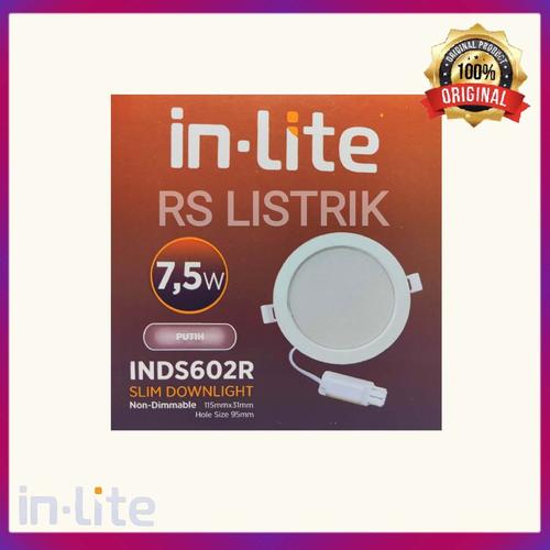 Jual IN-LITE SLIM DOWNLIGHT INDS602R 7,5W 7,5WATT PUTIH COOL DAYLIGHT ...