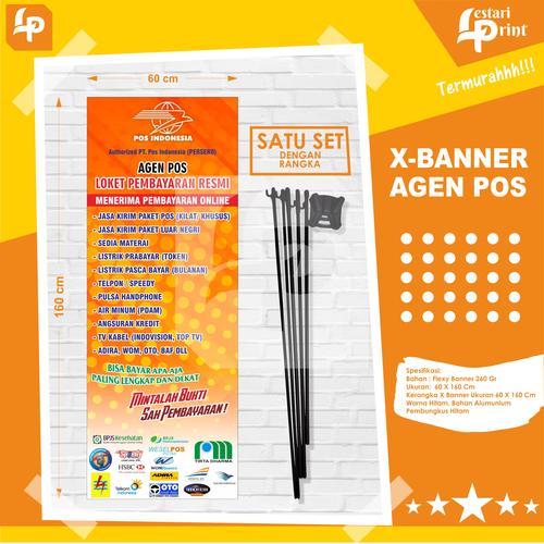 Jual X BANNER AGEN POS 1 SET DENGAN RANGKA / BANNER KANTOR POS ...