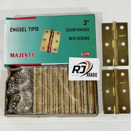 Jual [12SET] Engsel Plat Tipis Besi Gold Plated Skrup Majesty GP 2" 2.5" 3" - Kota Surabaya - RJ ...