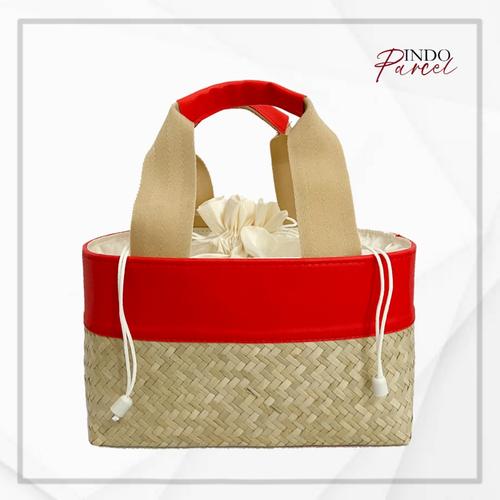 Promo INDOPARCEL - Tas Parsel Anyaman Kepang Hampers Goodie Bag - Merah ...