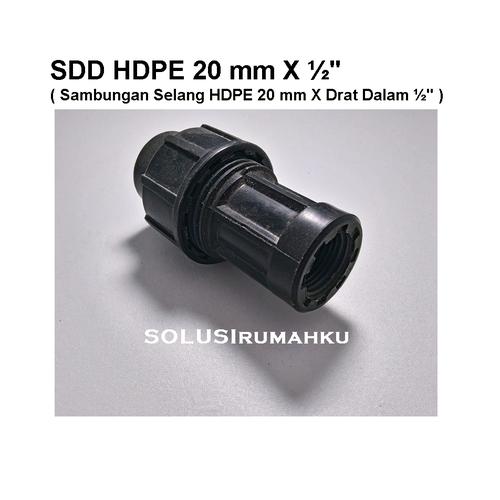 Jual Socket Drat Dalam SDD HDPE 1/2" SDD Selang PE Hitam Selang PDAM 1/ ...