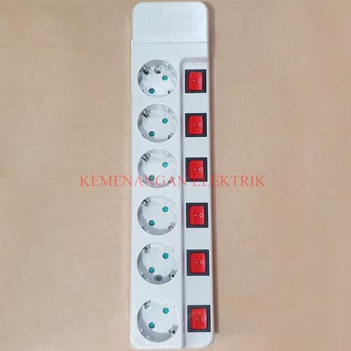 Jual UTICON STOP KONTAK ARDE 6 LUBANG + SAKLAR TANPA KABEL ST 1685 SN ...