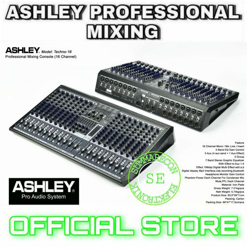 Jual mixer audio 16 channel original ashley techno 16 usb bluetooth ...