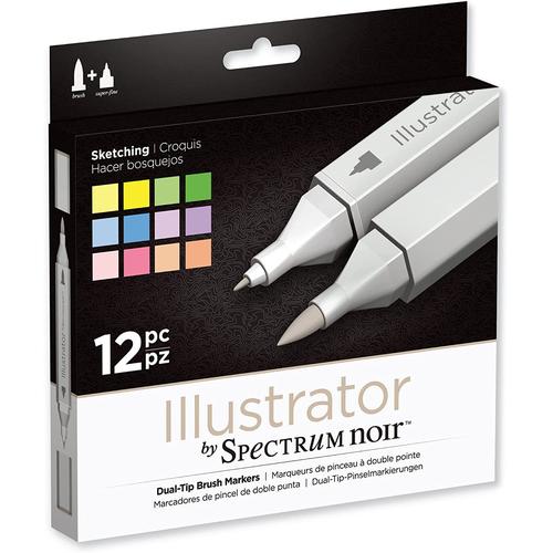 Jual Spectrum Noir Illustrator 12 Pcs Twin Tip Artist Alcohol Marker ...