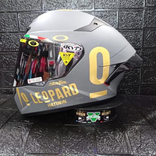 Jual KYT TT COURSE SOLID MATT GORILLA GREY PAKET GANTENG LEOPARD SNI ...
