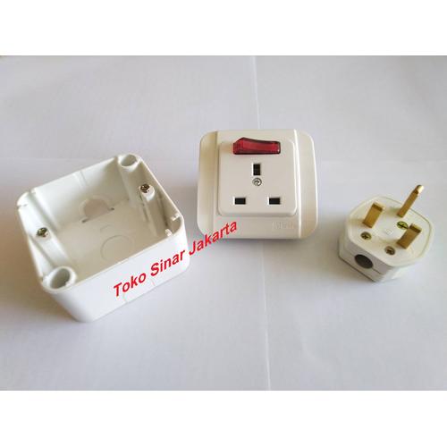 Jual Stop Kontak Stopkontak Steker Colokan Outbow AC BROCO SET Terminal Socket Colok Mangkok ...