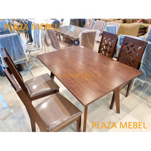 Jual SET Meja Makan Kayu Venesia 4 Kursi Furnilux Minimalis Mewah MURAH ...