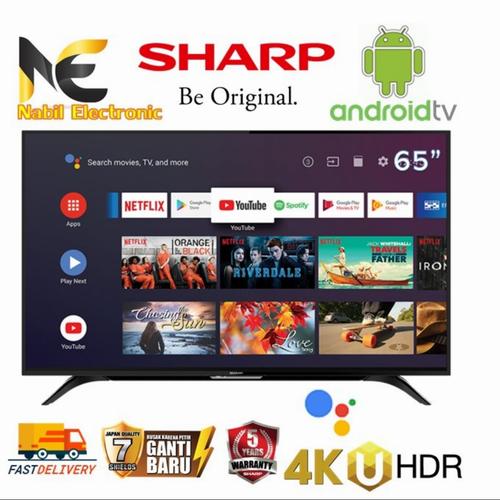 Jual SHARP LED TV 65 INCH ANDROID UHD 4K HDR 4T-C65CK1X GOOGLE ASSISTEN ...