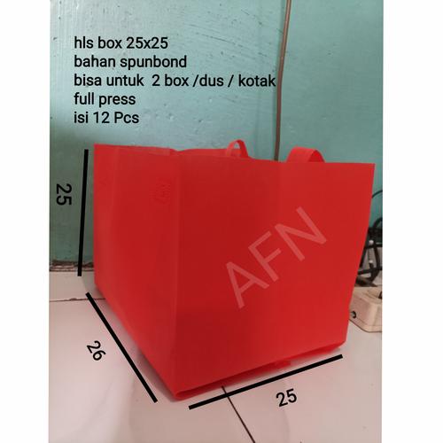 Jual tas hls box 25x25 tas spunbond tas hajatan tas box nasi tas kue ...