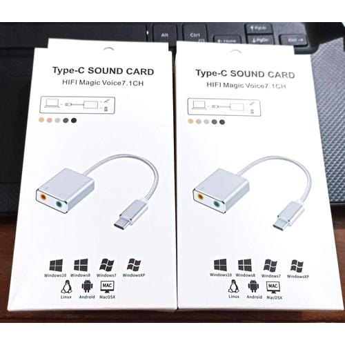 Jual External USB Type-C Sound Card 3.5mm AUX Microphone Mic Soundcard ...