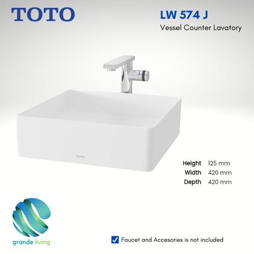 Jual TOTO Wastafel Meja Keramik LW574J Console Lavatory LW 574 J Body ...