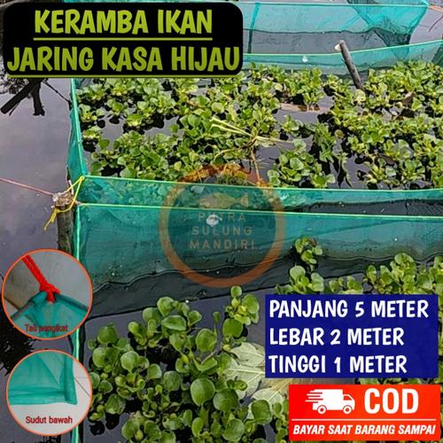Jual Keramba hapa jaring ikan 5x2x1 siap pakai burayak anakan plus tali ...