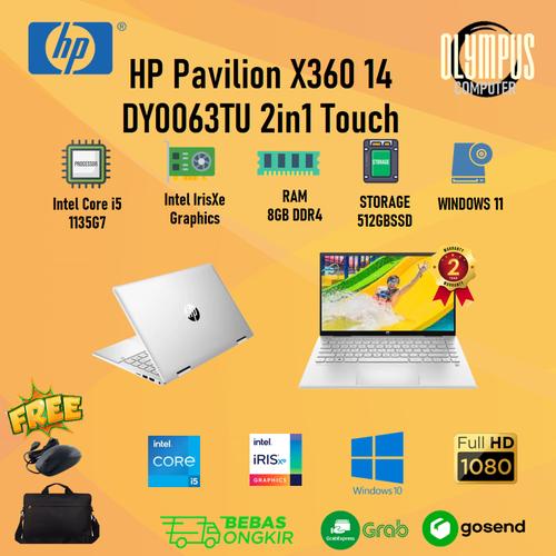 Jual HP Pavilion X360 14 DY0063TU 2IN1 TOUCH i5 1135G7 8GB 512ssd W10 ...