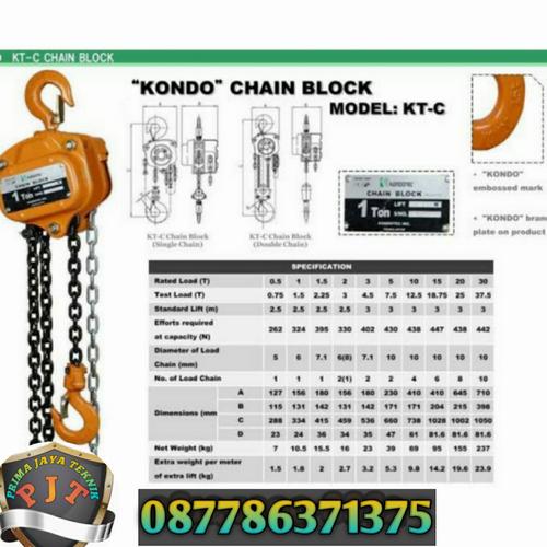 Jual (PJT) Kondotec chain block 2 ton x 10 mtr Made in Japan - Jakarta ...