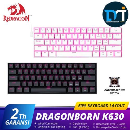 Jual Redragon DRAGONBORN K630 I K630W - 60% Mechanical Gaming Keyboard ...