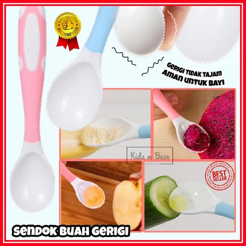 Jual Sendok Buah Gerigi Serut Sayur Bayi MPASI Silikon BFA Free Baby ...