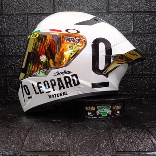 Jual KYT TT COURSE SOLID PLAIN WHITE PAKET GANTENG LEOPARD TERMURAH - L ...