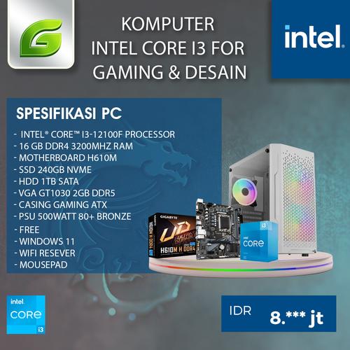 Jual komputer/pc rakitan intel core i3 gen 12 Alderlake-ram 16gb-siap ...