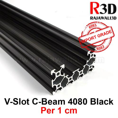 Jual V Slot Aluminium Profile Extrusion C Beam 4080 Black CNC Frame 1cm ...