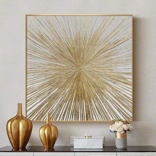 Jual Lukisan Dinding Minimalis Golden | Lukisan Teksture | 80x80cm ...