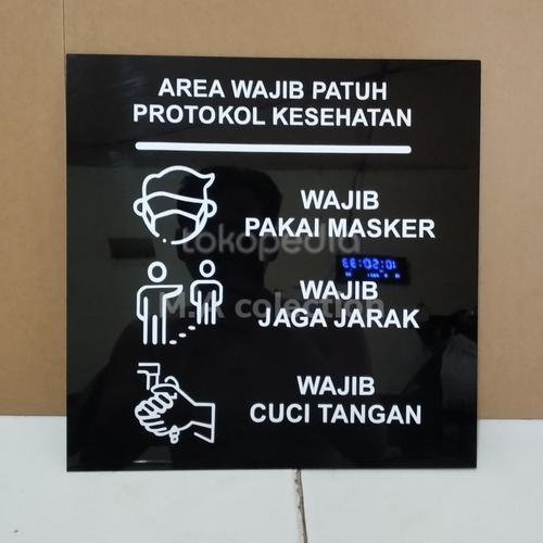 Jual Sign In Custom Patuhi Protokol Kesehatan Acrilik , 3 mm / 40 cm ...