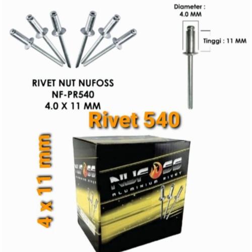 Jual Paku Rivet 4mm Isi 100pcs - Paku Ripet 540 - Blind Rivets 4 mm x ...